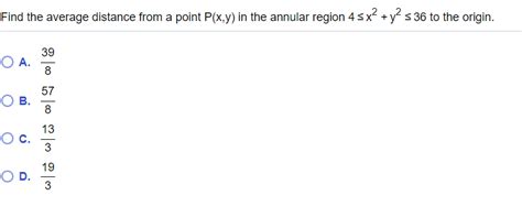 Solved Find The Average Distance From A Point P X Y In Chegg