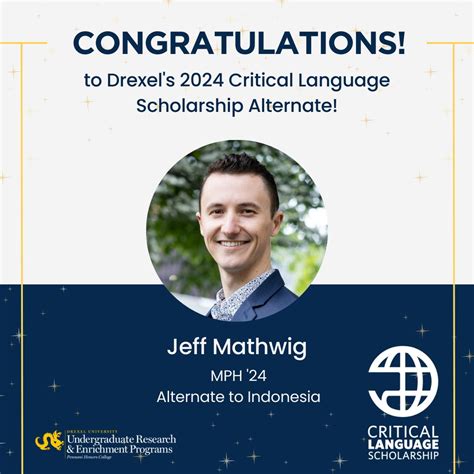 Congratulations To Jeff Mathwig Mph 24 Selected As An Alternate For