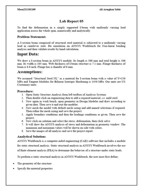 Lab 05 Meen201101106 1 0 Pdf Elasticity Physics Youngs Modulus