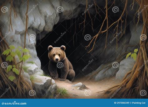 Brown Bear In The Cave Stock Illustration Illustration Of Wild 297006349