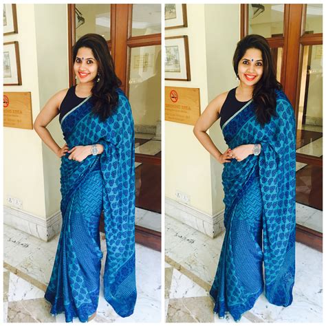 Devika Madhavan In Blue Shiffon Saree Indian Beauty Saree Shiffon Saree Indian Groom Wear