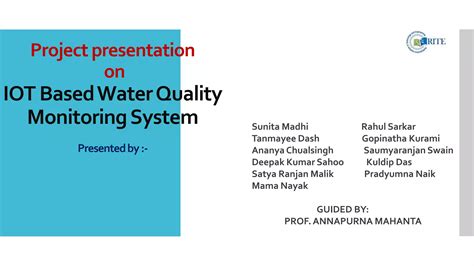 Iot Based Water Quality Monitoring System PPTX