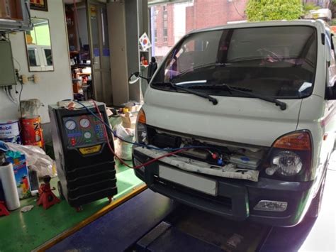 부산 포터2 133마력 에어컨 냉매 부족 가스 완충 R134a에어컨가스에어컨수리금정구부곡동 네이버 블로그