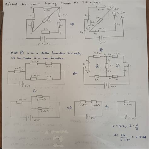 Circuit Analysis How Do I Find The Current Through The 5 Ohm Resistor