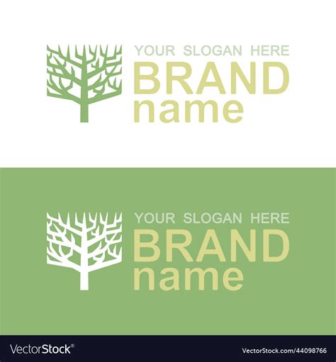 Logo With Tree And Text Royalty Free Vector Image