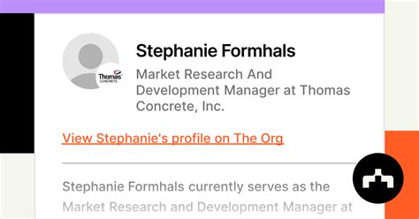 Stephanie Formhals Market Research And Development Manager At Thomas