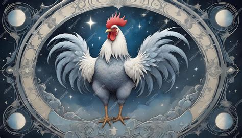 Chinese Zodiac Sign Rooster A Drawing Of A Rooster Premium Ai