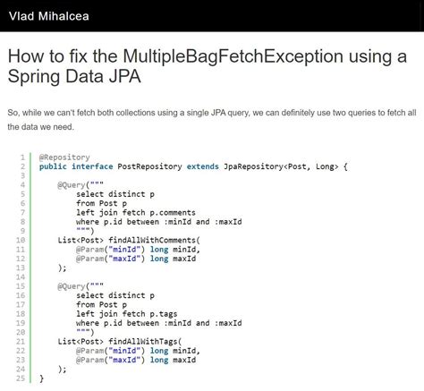 The Best Way To Fix The Infamous Multiplebagfetchexception With Spring