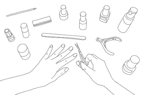 네일 케어 최고 보기를위한 도구와 화장품에 둘러싸인 여성의 손 색칠 매니큐어 가위에 대한 스톡 벡터 아트 및 기타 이미지 가위 개체 그룹 깨끗한 Istock