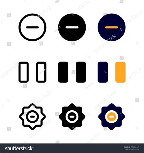 Delete Button Icon Set Three Style Stock Vector Royalty Free