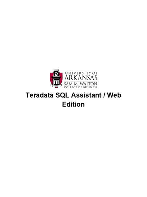Teradata Sqlassistant Web Edition Pdf Databases Sql