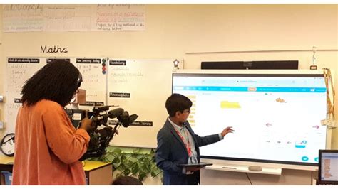 Year 7 Pupil Filmed By The Bbc Delivering A Coding Workshop To Primary School Pupils