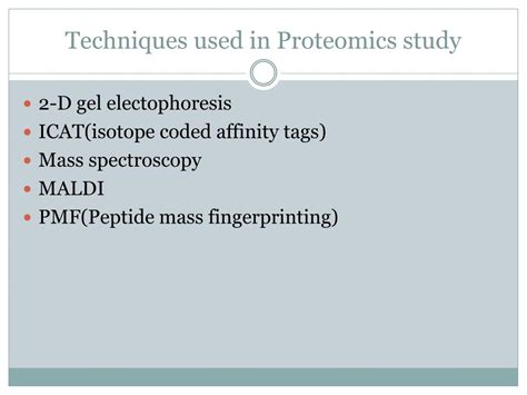 PPT PROTEOMICS Tools Techniques Application PowerPoint Presentation ID 2226546
