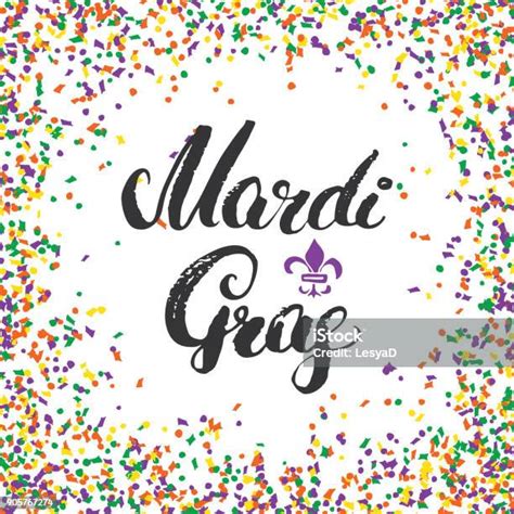 마디 그 라 붓글씨 레터링입니다 인쇄용 인사말 카드 디자인입니다 휴일 인사말에 대 한 서 예 글자입니다 손으로 그린 글자 텍스트 벡터 일러스트 레이 션 Mardi Gras에