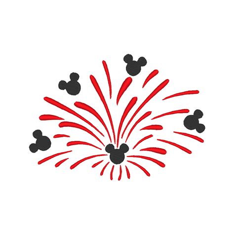 Mickey Fireworks Embroidery Design Festive Disney Fun Machine Embroidery Designs