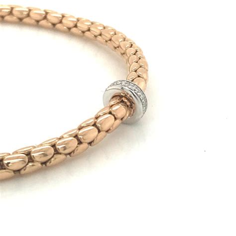 Pink Gold 18 Karat And White Gold Timeless Stretch Bracelet With