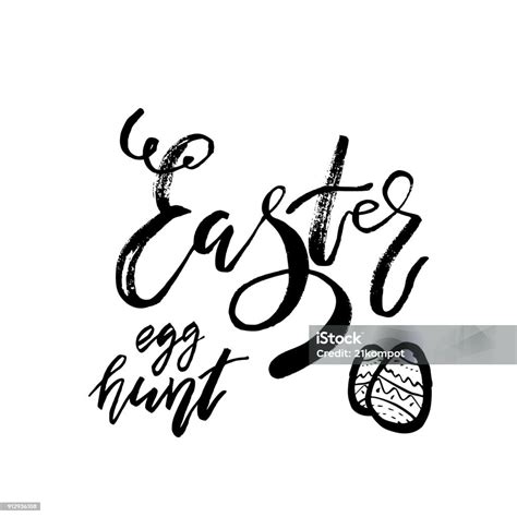서 예 텍스트와 행복 한 부활절 달걀 사냥 카드입니다 인사말 축 하 인쇄 초대장 서식 파일 벡터 오버레이 사진 손 휴가 포스터 디자인 레터링 3월에 대한 스톡 벡터 아트 및