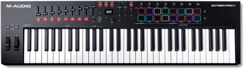 M Audio Oxygen Pro 61 Key Usb Midi Keyboard Controller 16 Velocity Sensitive Assignable Pads