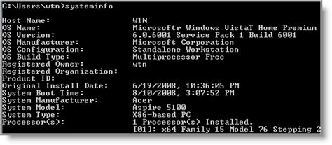 เช็คสเปกเครื่อง Systeminfo คำสั่ง Command Line ของ Windows แสดง