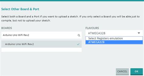 Missing None Atmega4809 Flavour For Uno Wifi Rev2 Cloud Editor