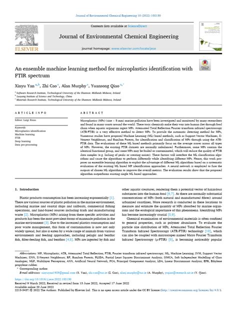 An Ensemble Machine Learning Method For Microplastics Identification