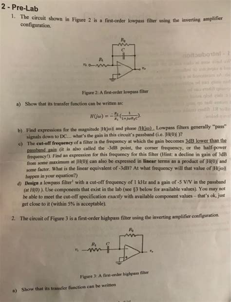 Solved 2 Pre Lab 1 The Circuit Shown In Figure 2 Is A Chegg Com