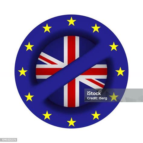Eu와 영국 깃발 및 백색 배경에 금지 격리 된 3d 그림 금지됨에 대한 스톡 사진 및 기타 이미지 금지됨 유럽 연합 3차원 형태 Istock