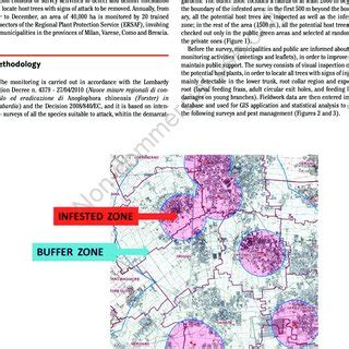 Figure1 Example Of The Infested Zone And Buffer Zone Detected Download Scientific Diagram