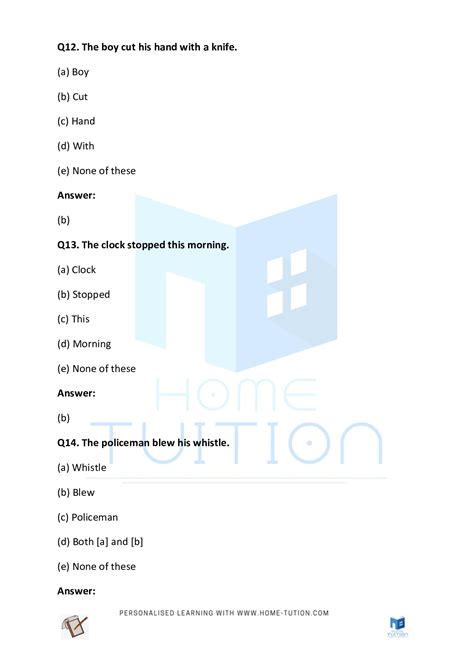 Cbse Worksheet For Class 4 English Grammar Free Pdf Home Tution