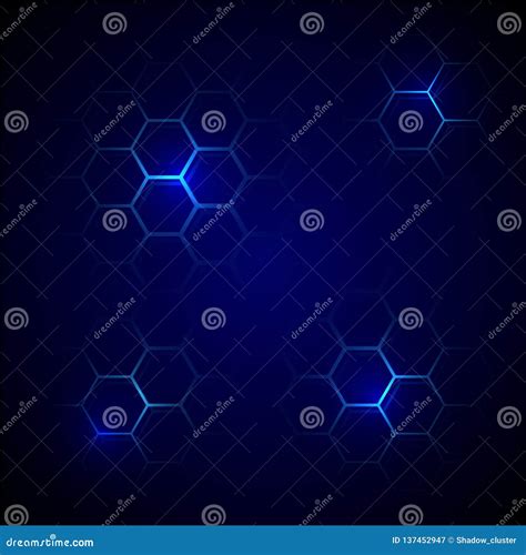 Futuristic Blue Honeycomb Pattern Hexagonal Conceptual Background Stock Vector Illustration