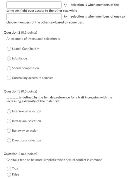 Solved A Selection Is When Members Of The Same Sex Fight