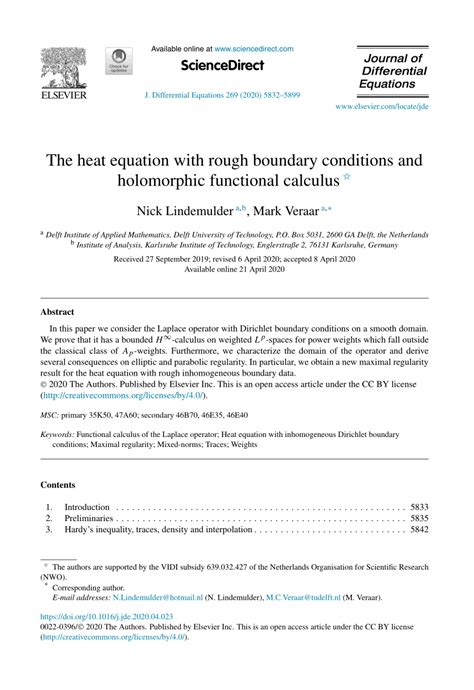 Pdf The Heat Equation With Rough Boundary Conditions And Holomorphic