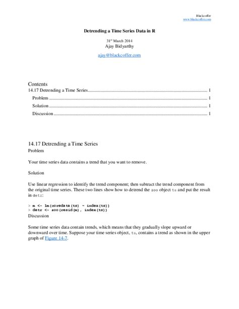 Pdf Detrending A Time Series Data
