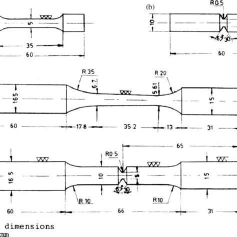 Test Specimens Configurations A Smooth Tensile B Notched Tensile