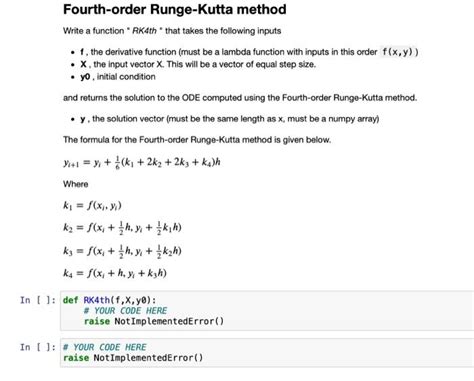 Solved Third Order Runge Kutta Method Write A Function