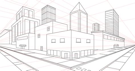 Two Point Perspective Drawing In Photoshop Behance