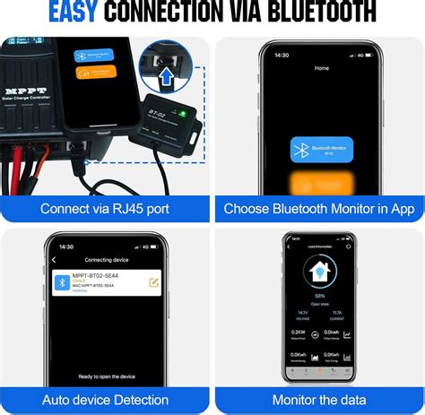 40a Mppt Solar Charge Controller 12v 24v Dc Input And Bluetooth Module
