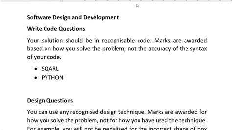 Higher Computing Science Sqa Sdd Guidance Intro Youtube