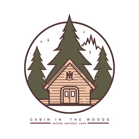 Wood Cabin Logo Template Cabin In The Woods Vector Illustration Cabin