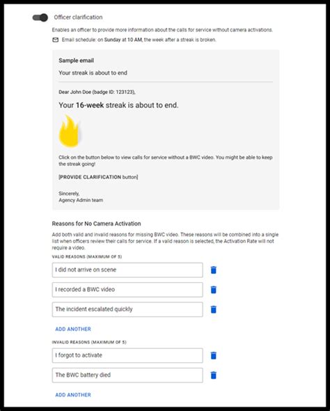 Closed Loop Reporting Settings In Axon Performance