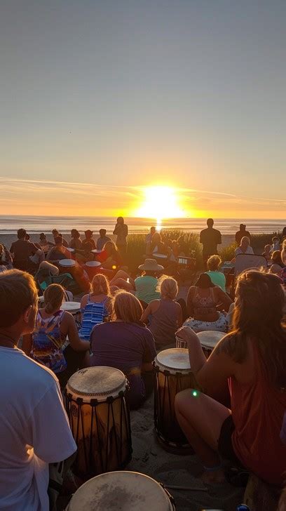 Free Sunset Drum Circle Image Sunset Beach Drums Download At