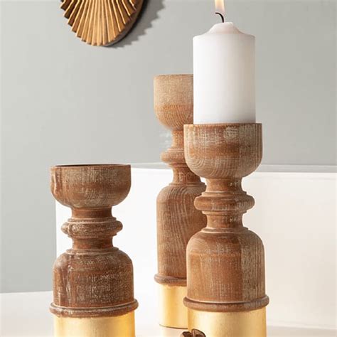 جاشمعی چوبی سه تایی شمعدان مقاوم برابر رطوبت خط خش آتش سوزی آراد برندینگ