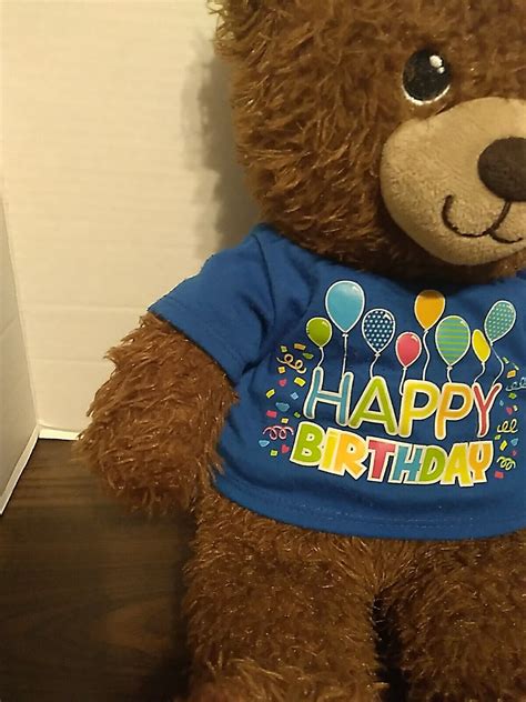 Build A Bear Happy Birthday 15 Plush Brown Teddy Red Candle Feet Bab