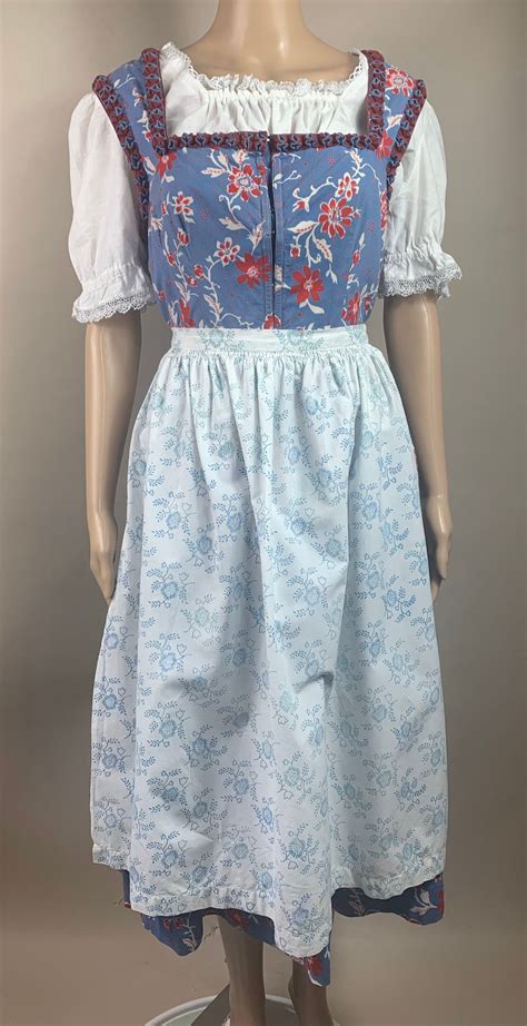 Vintage 1950s Dirndl Dress Set By Wallach Lg