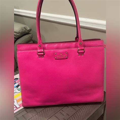 Kate Spade Bags Kate Spade Leather Hot Pink Tote Poshmark