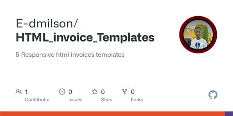 Github E Dmilson Html Invoice Templates Responsive Html Invoices Templates