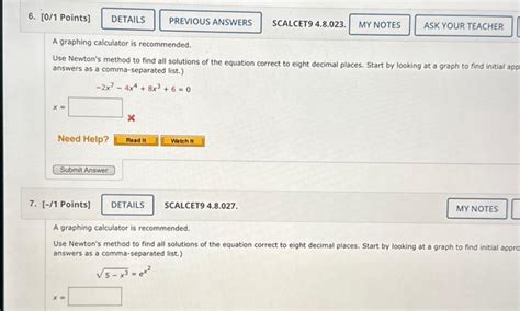 Solved A Graphing Calculator Is Recommended Use Newton S Chegg