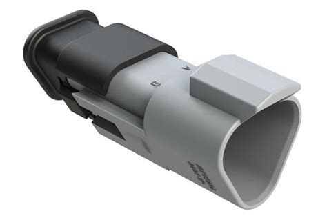 3 Way Receptacle Male Connector With Reduced Diameter Seal Grey At04 3p Sr02gry