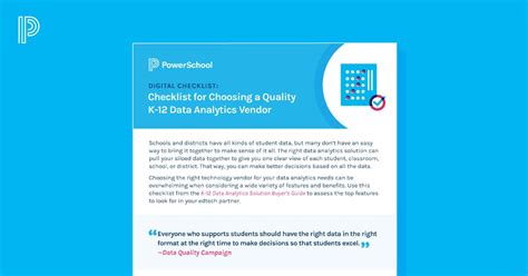 Checklist For Choosing A Quality K 12 Data Analytics Vendor Powerschool