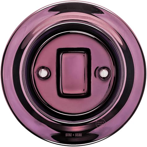 Porcelain Wall Light Switch Purple Fat Button Dyke And Dean